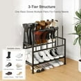 Free Standing Shoe Racks - 3-Tier Boot Rack, Black Metal Storage ...