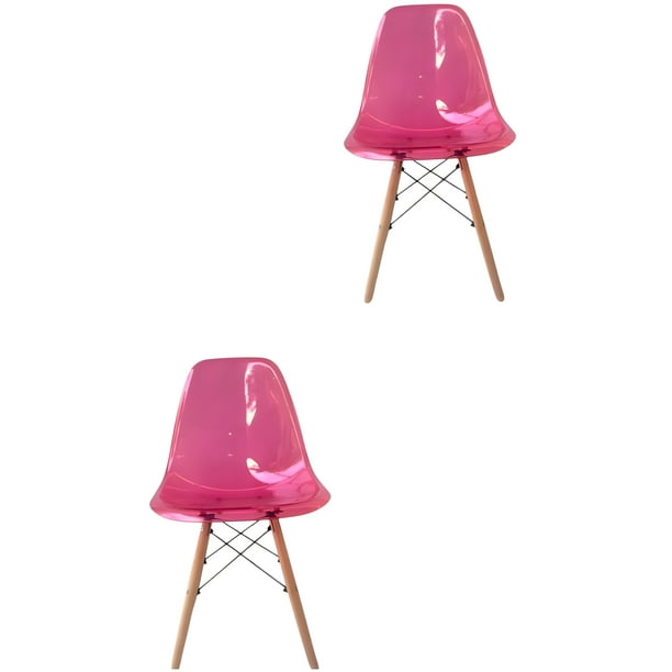 Silla Eames Tipo Ghost Rosa Transparente 2Pz | Walmart en línea