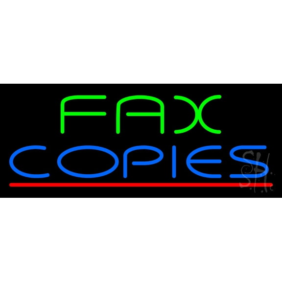 Fax and Copies Block Open Green Line LED Neon Sign 15 x 19 - inches ...