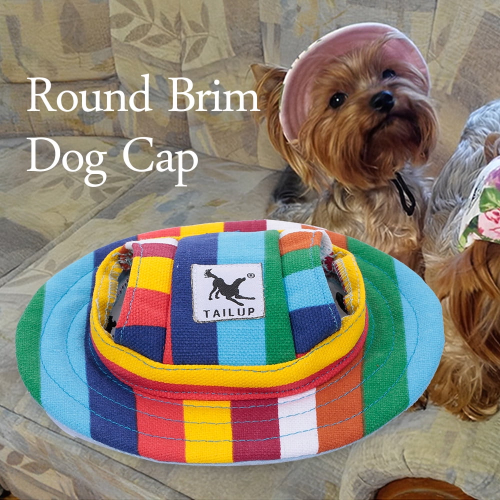Round Brim Dog Cap Pet Hat Mesh Prorous Sun Cap with Ear Holes for ...