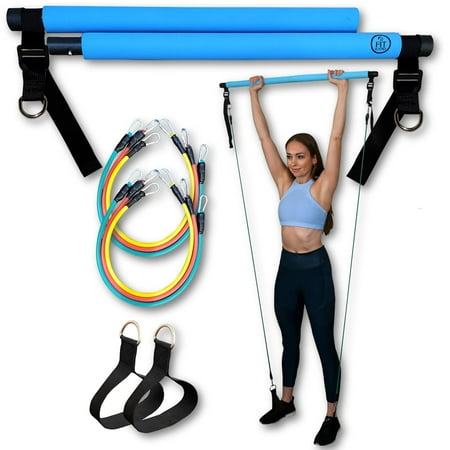 Portable Pilates Bar Kit with Resistance Bands, 6 Stackable Tension ...