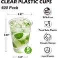 600 Pack 9 oz Clear Plastic Cups, Disposable Cold Drinking Water cups ...