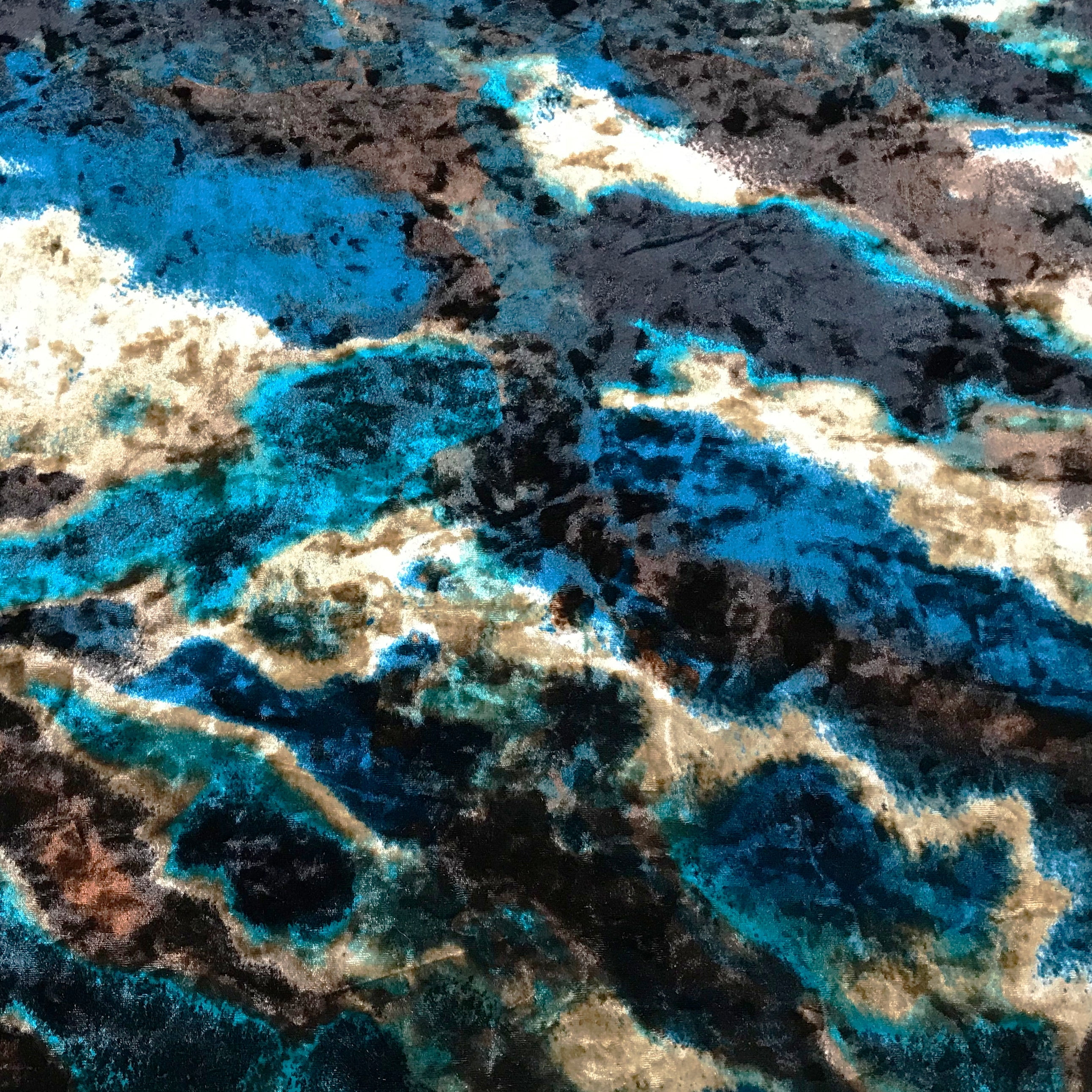 Tie-Dye Velvet #7 - Turquoise Chocolate Taupe - Walmart.com