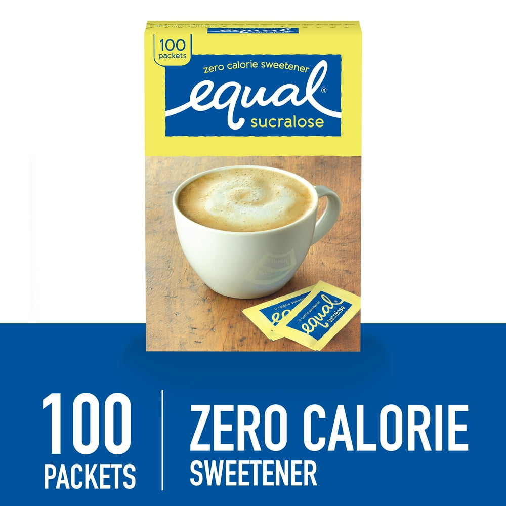 Equal Sucralose Zero Calorie Sweetener Packets Sugar Free 100 Ct