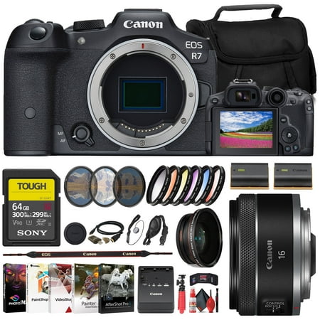 Canon EOS R7 Mirrorless Camera (5137C002) + Canon 16mm Lens (5051C002 ...