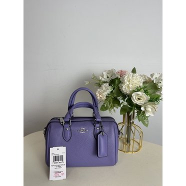 Coach (CJ592) Rowan Mixed Racer Blue Canvas Leather Colorblock Satchel ...