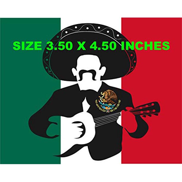 Mexico Flag Sticker (Pack of 2) Vinyl Decal, Mexican Mariachi Flag - Walmart.com