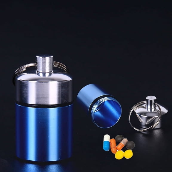 BE-TOOL Mini Aluminum Keychain Pill Container Medication Pill Case Box ...