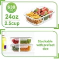10 Pack 24oz Glass Meal Prep Containers 2 Compartment, Glass Storage ...