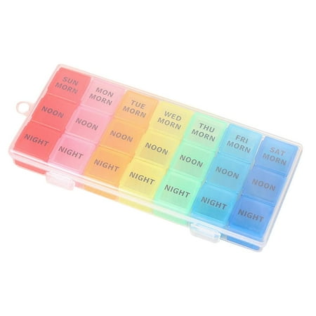 Plastic Pill Case Reusable 21 Compartment Storage Ear Mini Small 21 ...