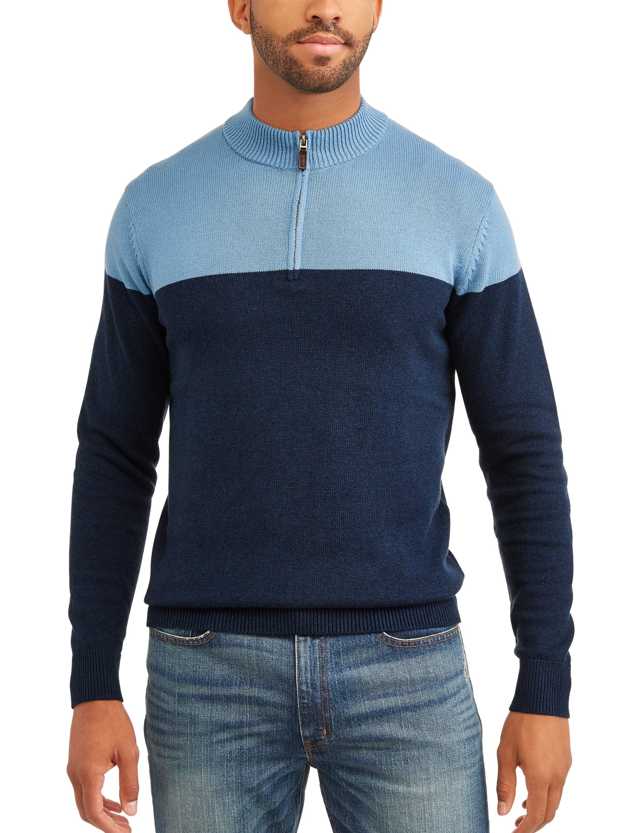 George Men's and Big Men's Quarter Zip Sweater, up to Size 5XL ...