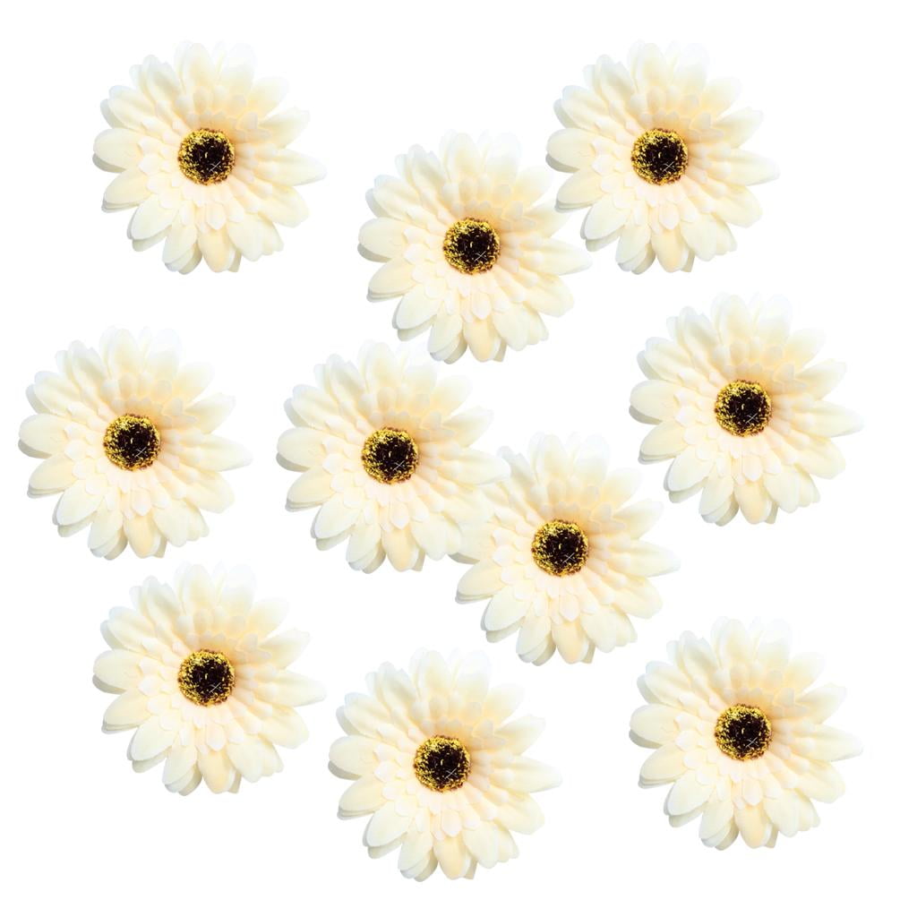 10 piezas flores artificiales de gerbera para adornos , champán, se ...