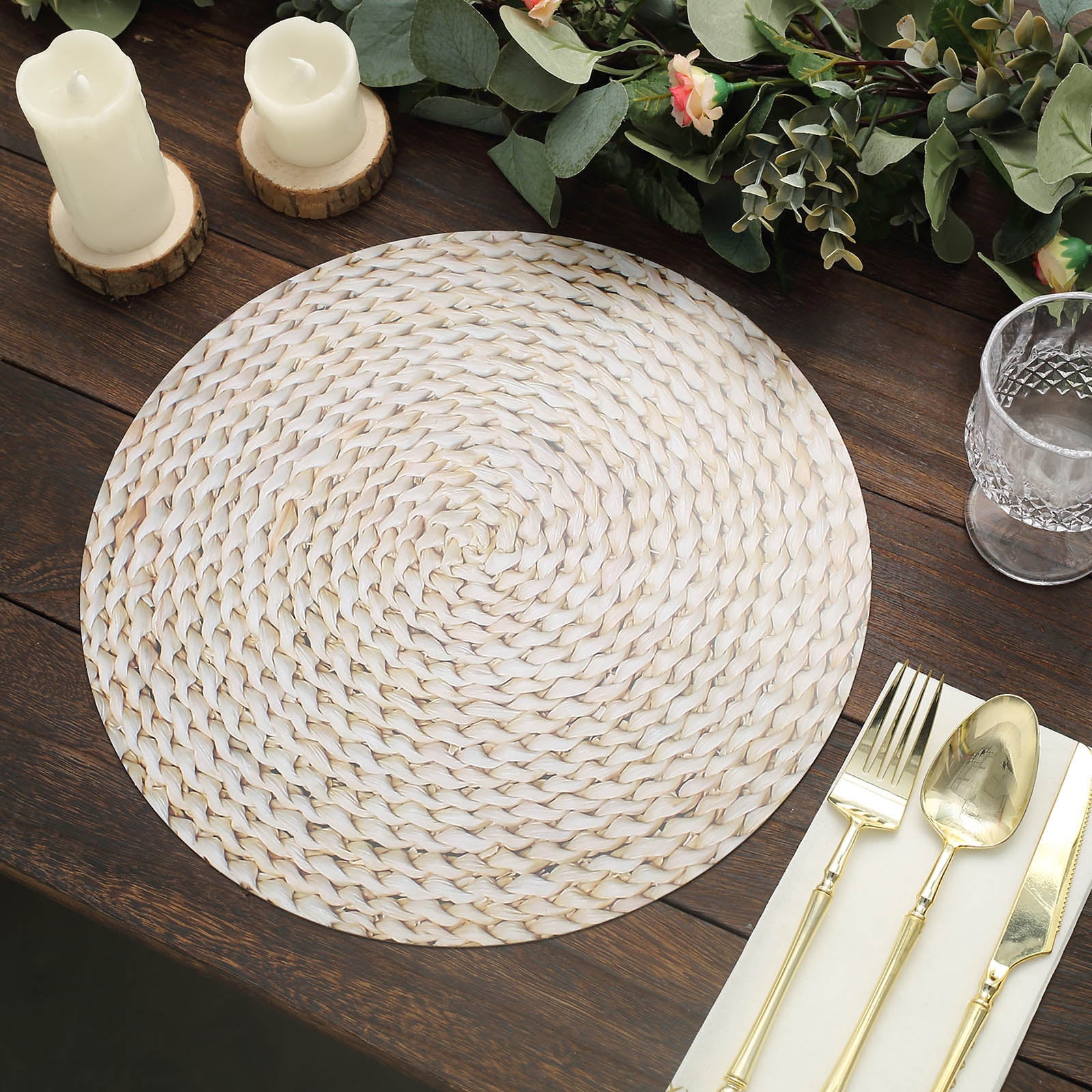 Efavormart 6 Pack | 13" Wheat Woven Rattan Design Disposable Serving ...