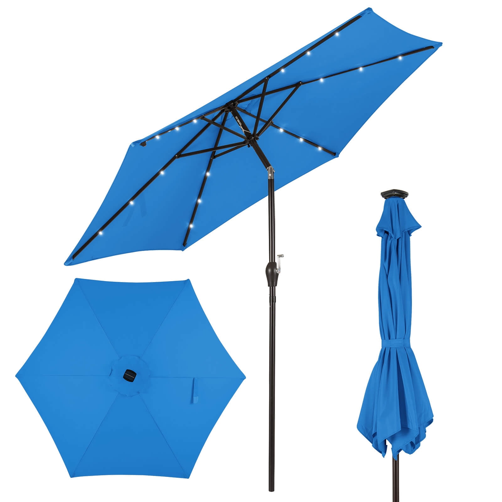 Click here for Costway 9ft Patio Solar Umbrella Led Steel Tilt W/... prices