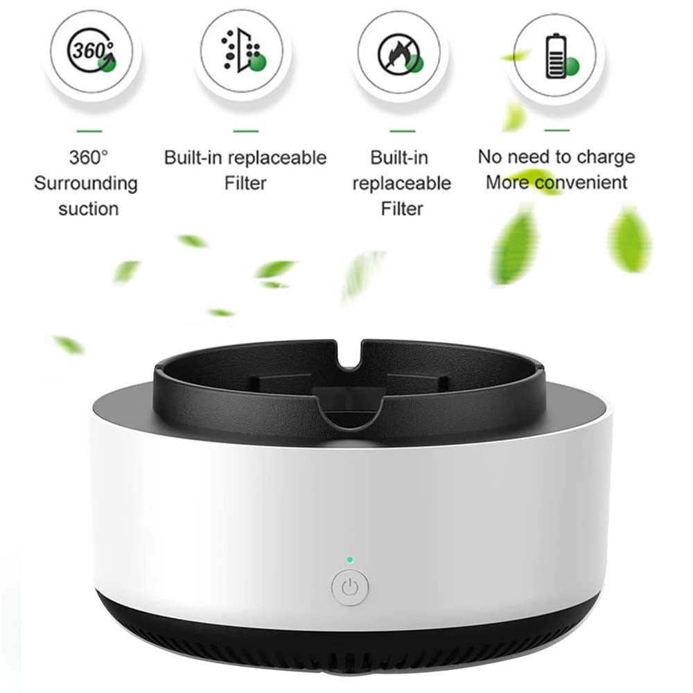 Electric Smokeless Ashtray w/ Built In Filter Reduce Secondhand Smoke ...