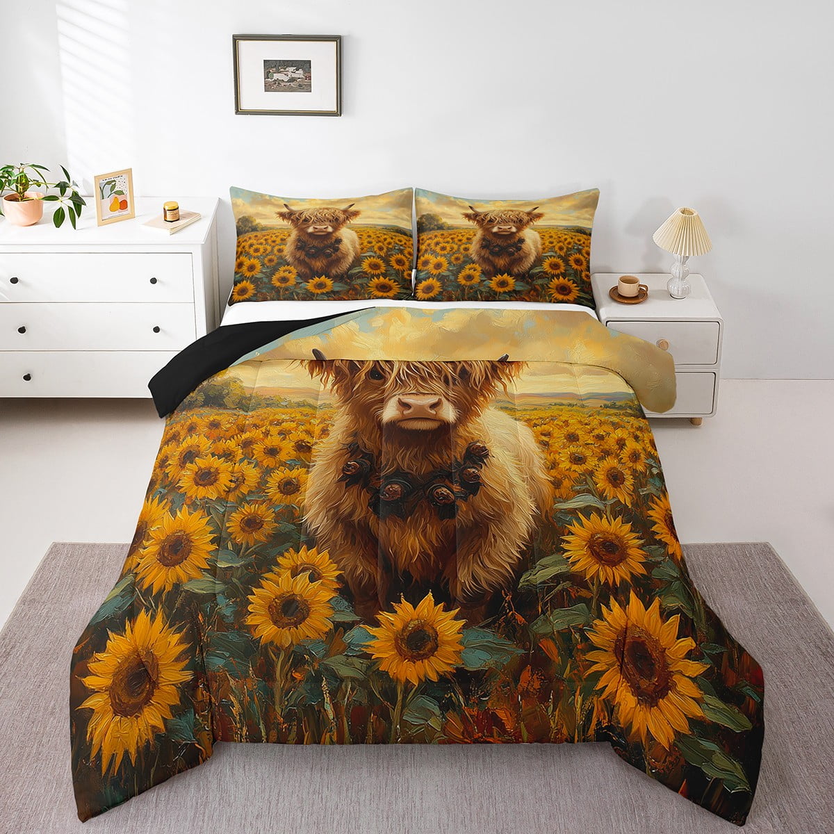 Click here for Erosebridal Animal Highland Cow Bedding Sets Full... prices