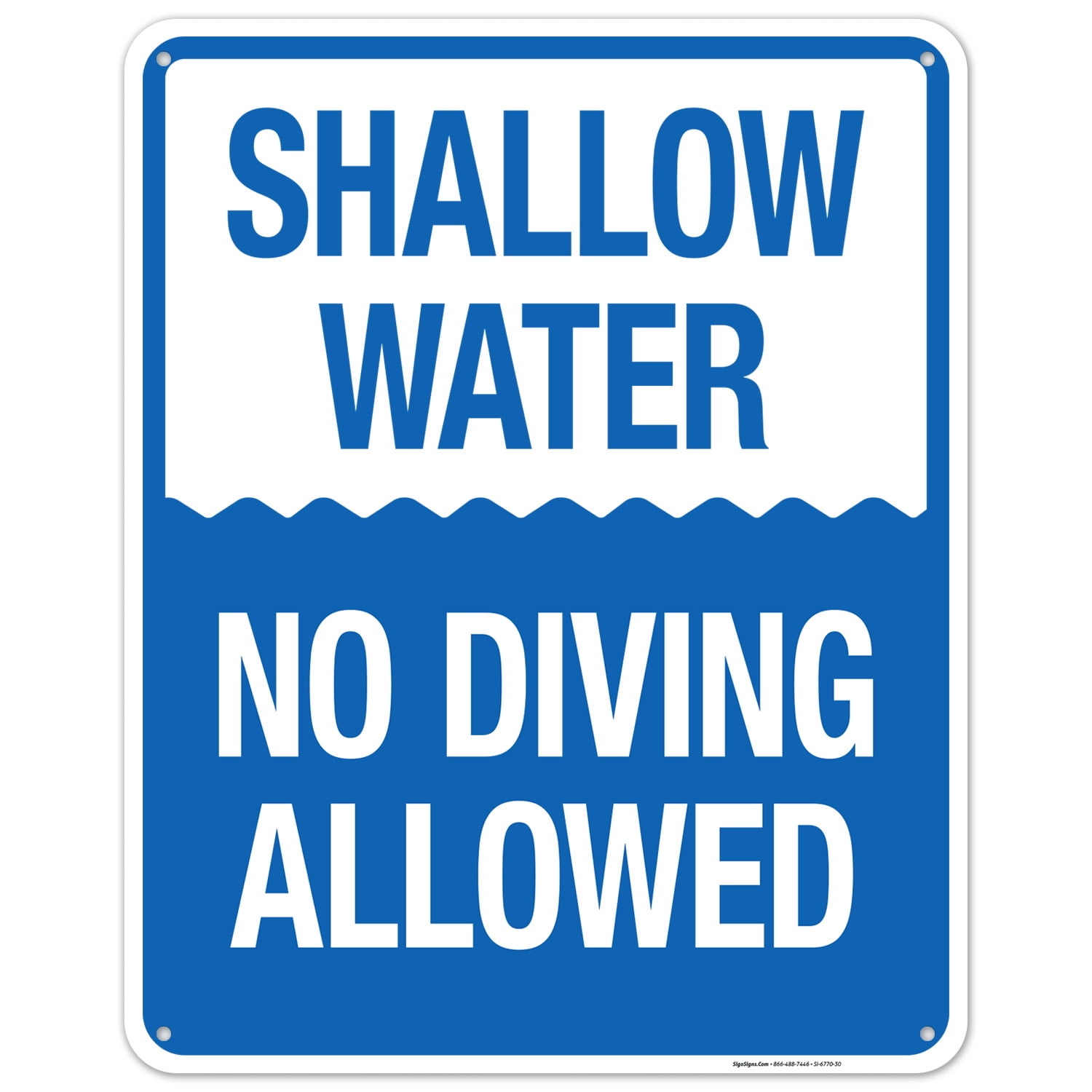 Shallow Water No Diving Allowed Sign, Pool Sign, - Walmart.com