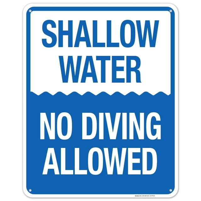 Shallow Water No Diving Allowed Sign, Pool Sign, - Walmart.com