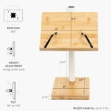 VIVO Adjustable Bamboo Book Stand, Light Wood / White, Laptop ...