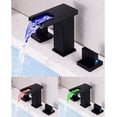 Bathroom Faucet Three Hole Waterfall Discoloration Temperature Control ...