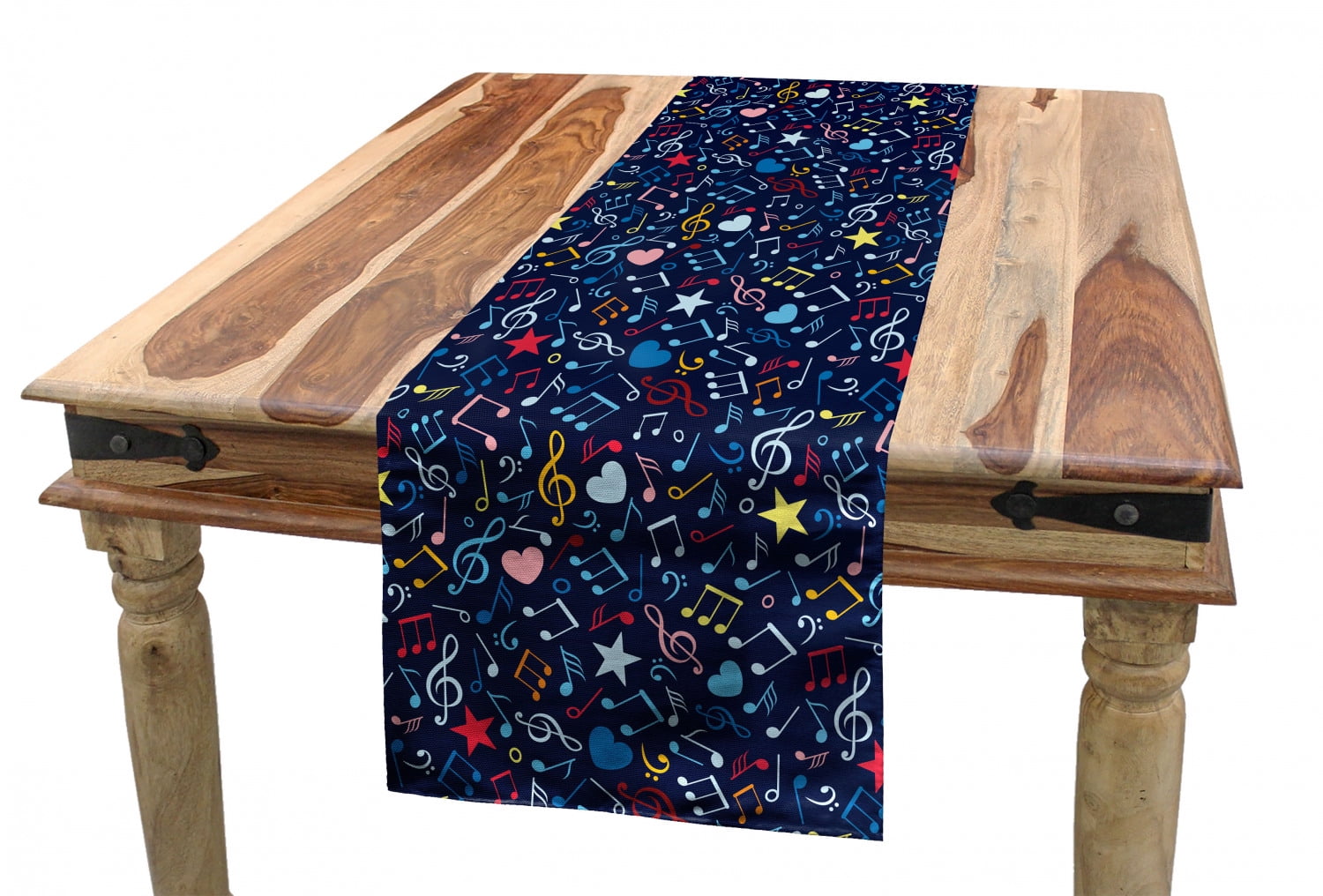 Music Table Runner, Hearts Notes Stars Melodic Inspiration Musical ...