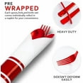400PCS Pre Rolled Red Plastic Silverware Sets - Heavy Duty Red Cutlery ...