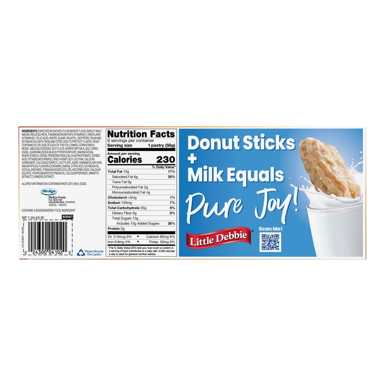 Cinnamon Honey Treats Little Debbie Honey Buns - 6 Pack Individually ...