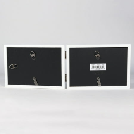4x6 Hinged Double (Horizontal) White Wood Picture Frame - Gallery ...