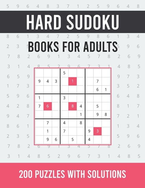 Hard Sudoku Books For Adults: 200 Hard Sudoku Puzzles and One Puzzle ...
