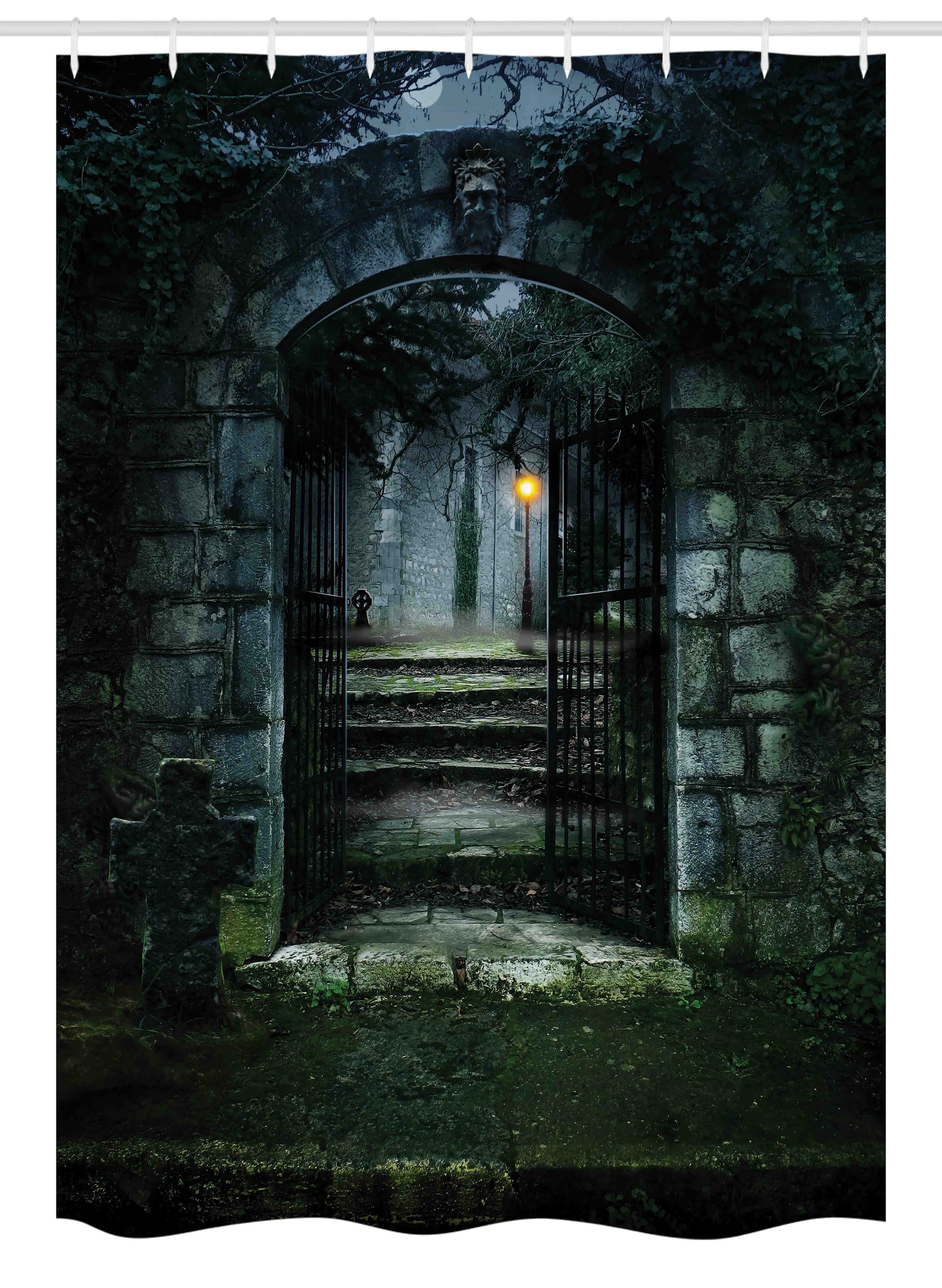 Gothic Stall Shower Curtain, Image of the Gate of a Dark Old Haunted ...