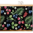 Botanical Fruit Small Cabinet Curtains 10"W x 11"L, Retro Blueberry ...