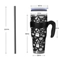 40oz Tumbler,Black Halloween Ghosts Pumpkins and Stars Insulated ...