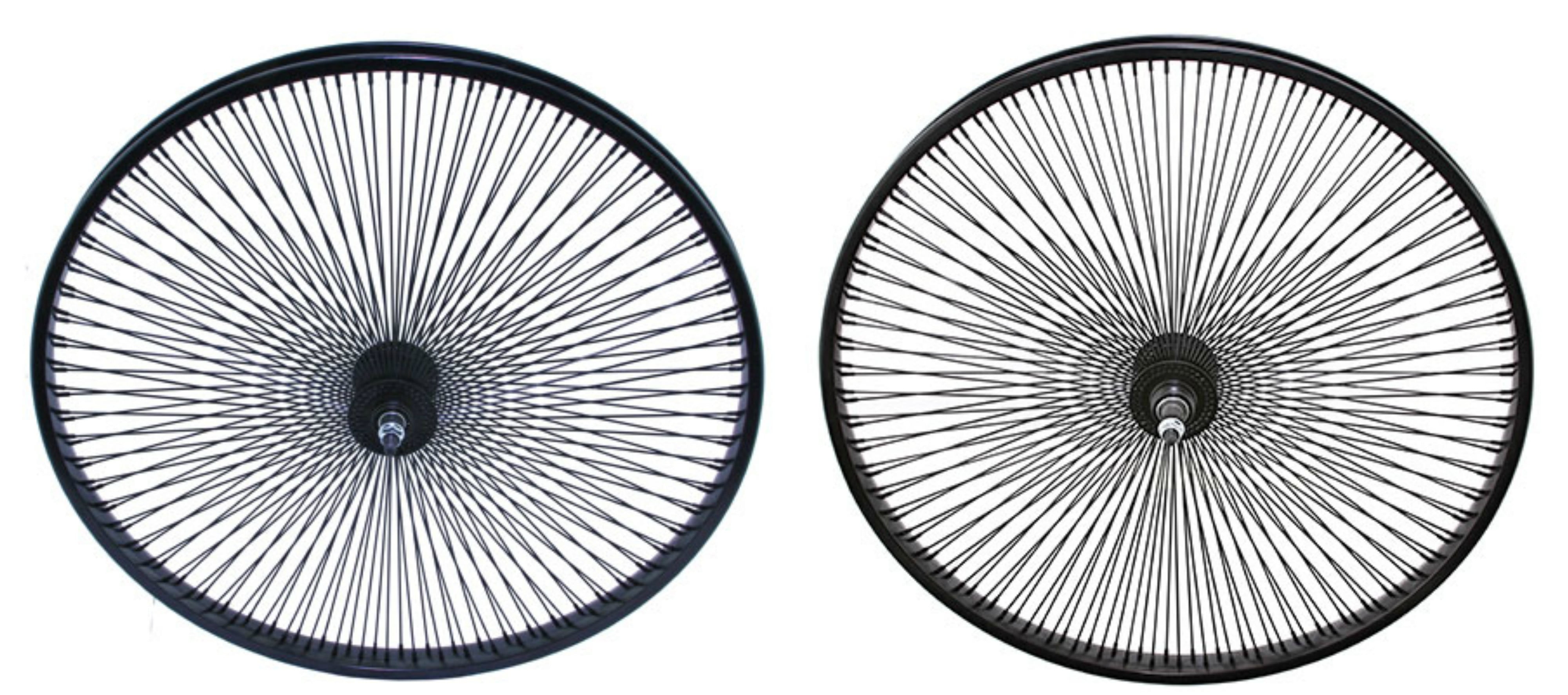 Black 26" 144 Spoke Wheel Set. Front and Rear Free Wheel - Walmart.com
