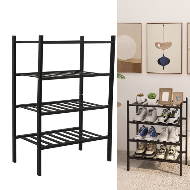 Shoe Rack For Closet Entryway, Bamboo Shoe Shelf, Small Stackable Shoe ...