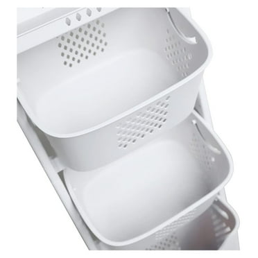 3-Tier Movable Laundry Hamper Basket Sorter with 360° Rolling Wheels ...