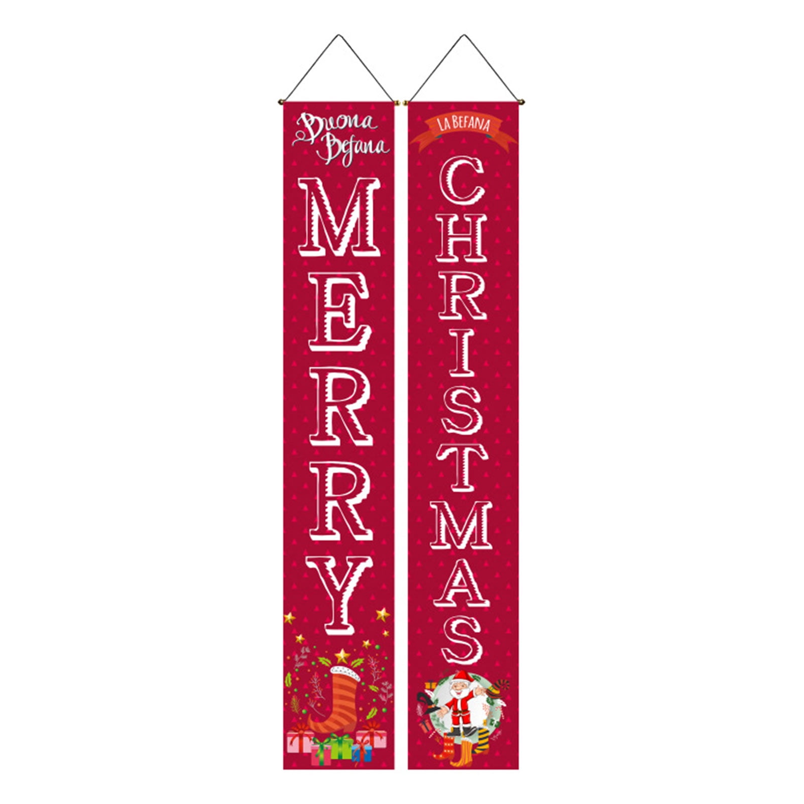 dianhelloya 1 Pair Walnut Soldier Banner Christmas Porch Sign Door ...