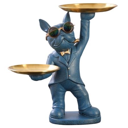 relayinert French Bulldog Butler Sculpture Resin Dog Tray Butler with ...