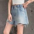 Afdoent Girls Shorts High Waist Stretch Soft Denim Shorts For Kids ...