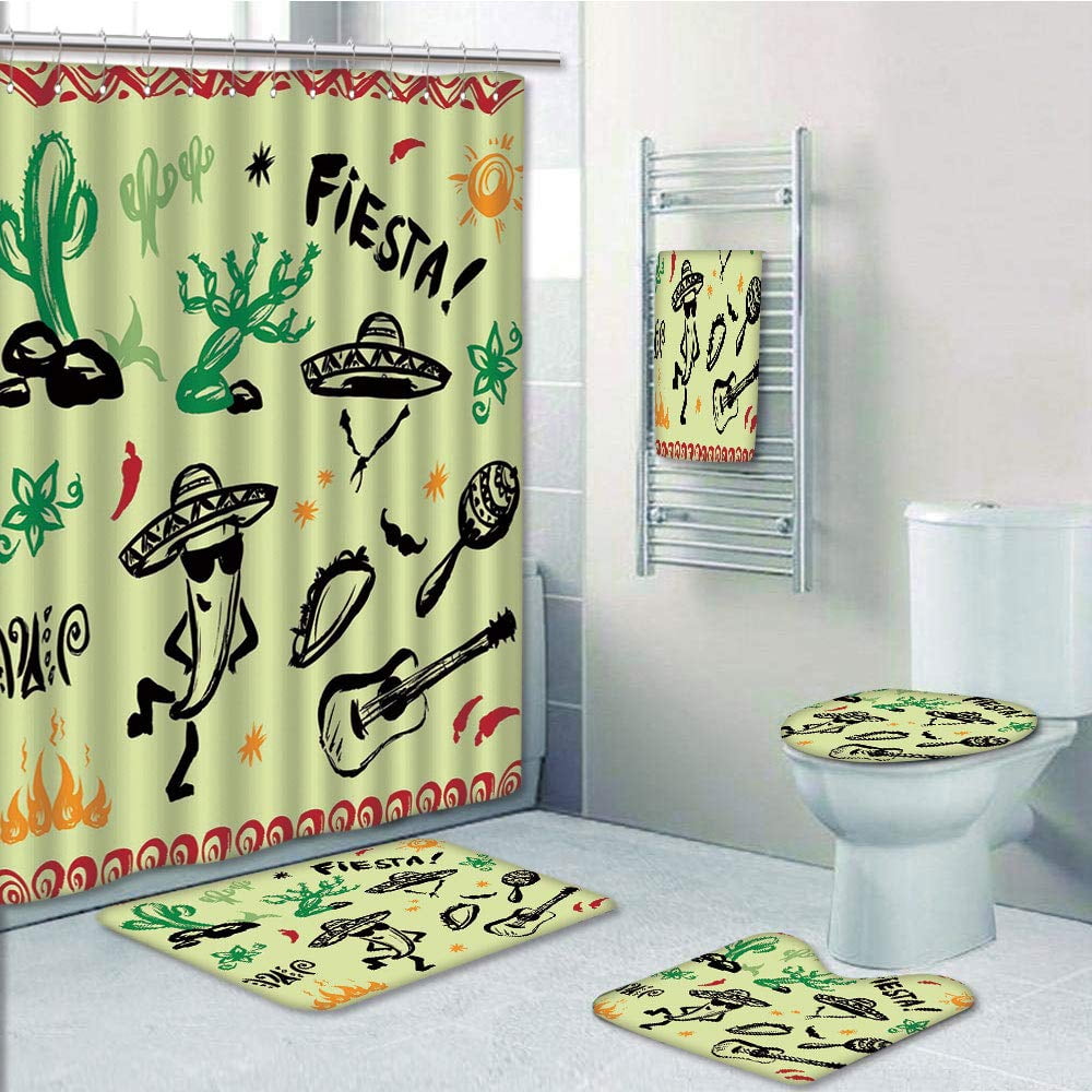 PRTAU Mexican Popular Hispanic Objects with Fiesta Taco Guitar Cactus ...