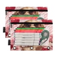 2 Pieces Pencil Bag Binder Pouches 3-Ring Page Turning Folder Pencil ...