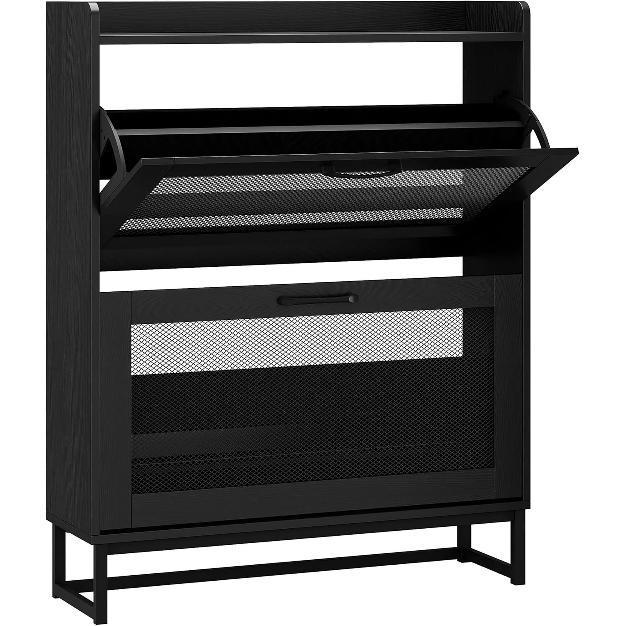 Click here for Toytexx 2-Tier Black Metal Mesh Shoe Cabinet With... prices