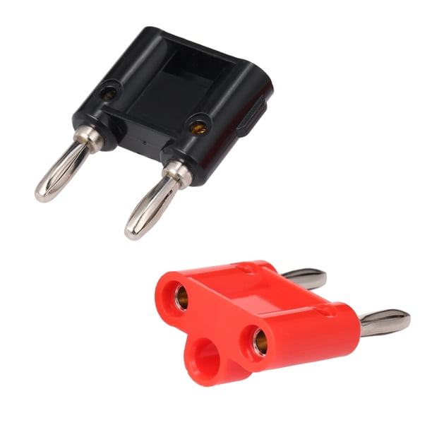 Amdohai Double Row Banana 4mm Plug Black + Red 4mm Speaker Plug Adapter ...