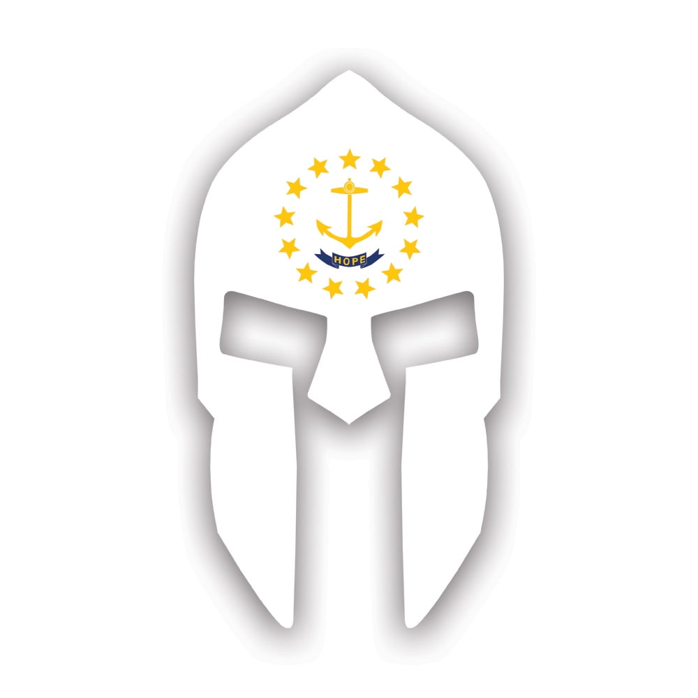 Rhode Island Flag Spartan Helmet Sticker Decal - Self Adhesive Vinyl ...