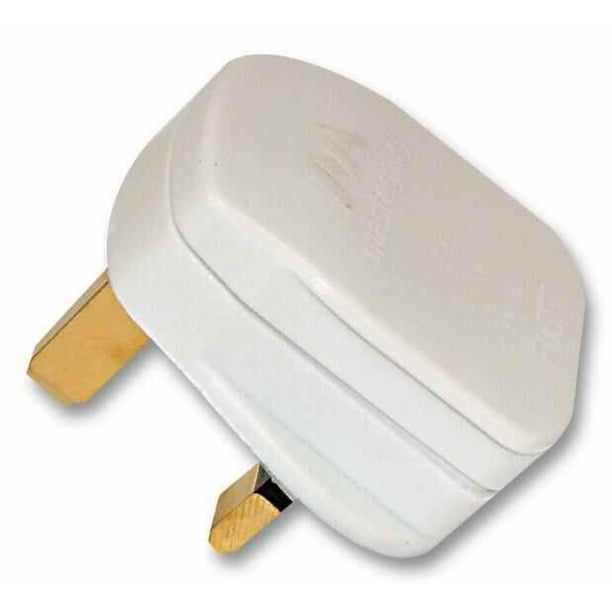 MASTERPLUG - 13A White Mains Plug Supplied With 3A Fuse - Walmart.com
