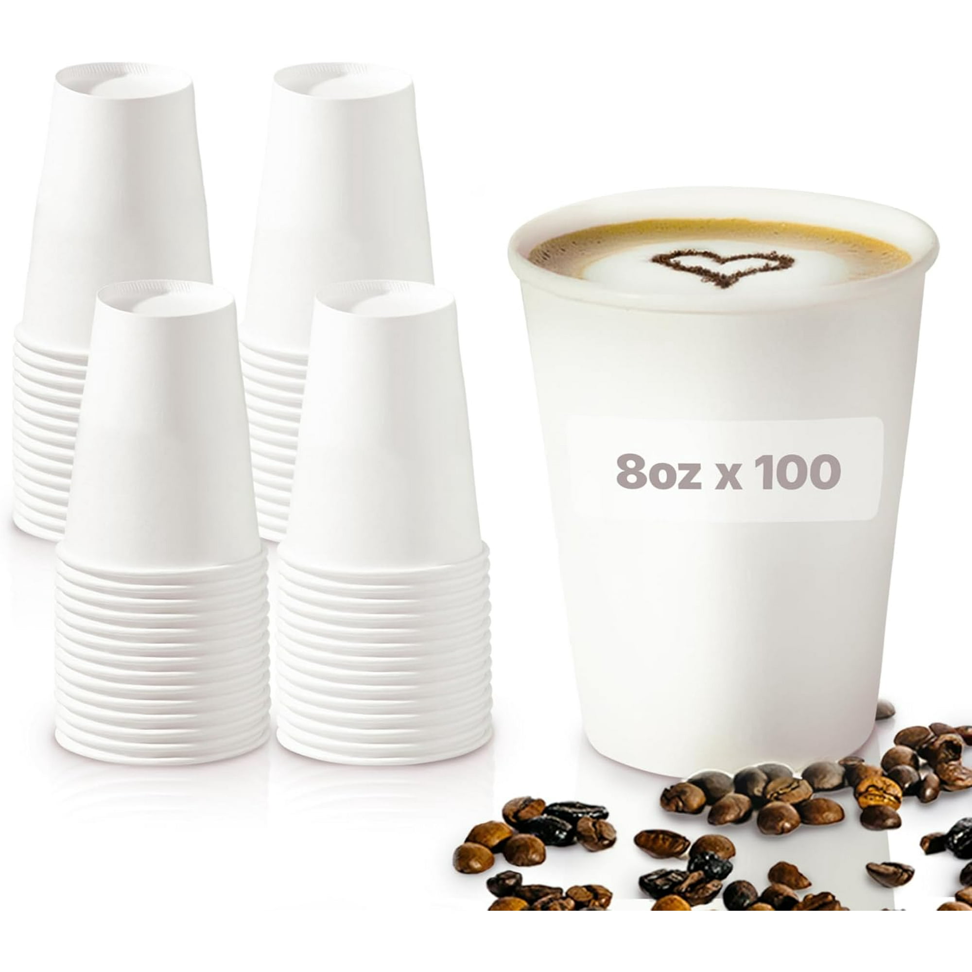 Click here for Salafire 8oz Paper Coffee Cups - Set Of 100 Dispos... prices