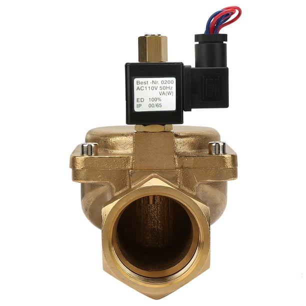 Electric Solenoid Valve,G2" Normally Open Brass Solenoid Valve Brass ...