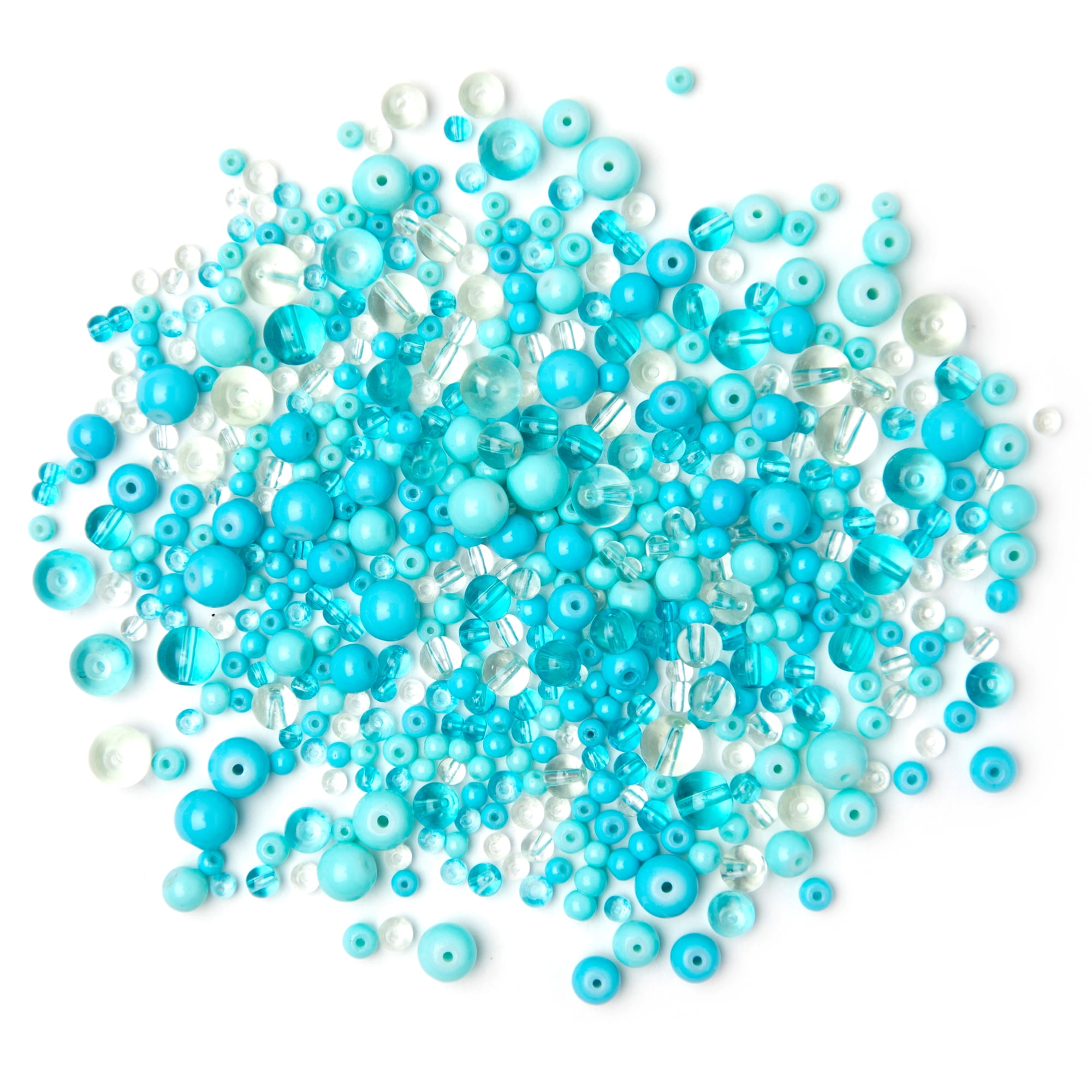 Cousin DIY Glass Turquoise and Clear Filler Bead Assortment, 480+ Pcs ...