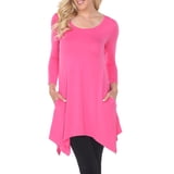 White Mark Women's Solid Color Tunic Top - Walmart.com