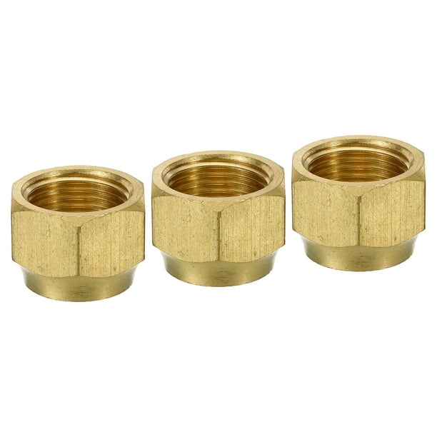 Uxcell Brass Flare Cap 5/8" Flare Female Flared Tube Fitting Nut ...