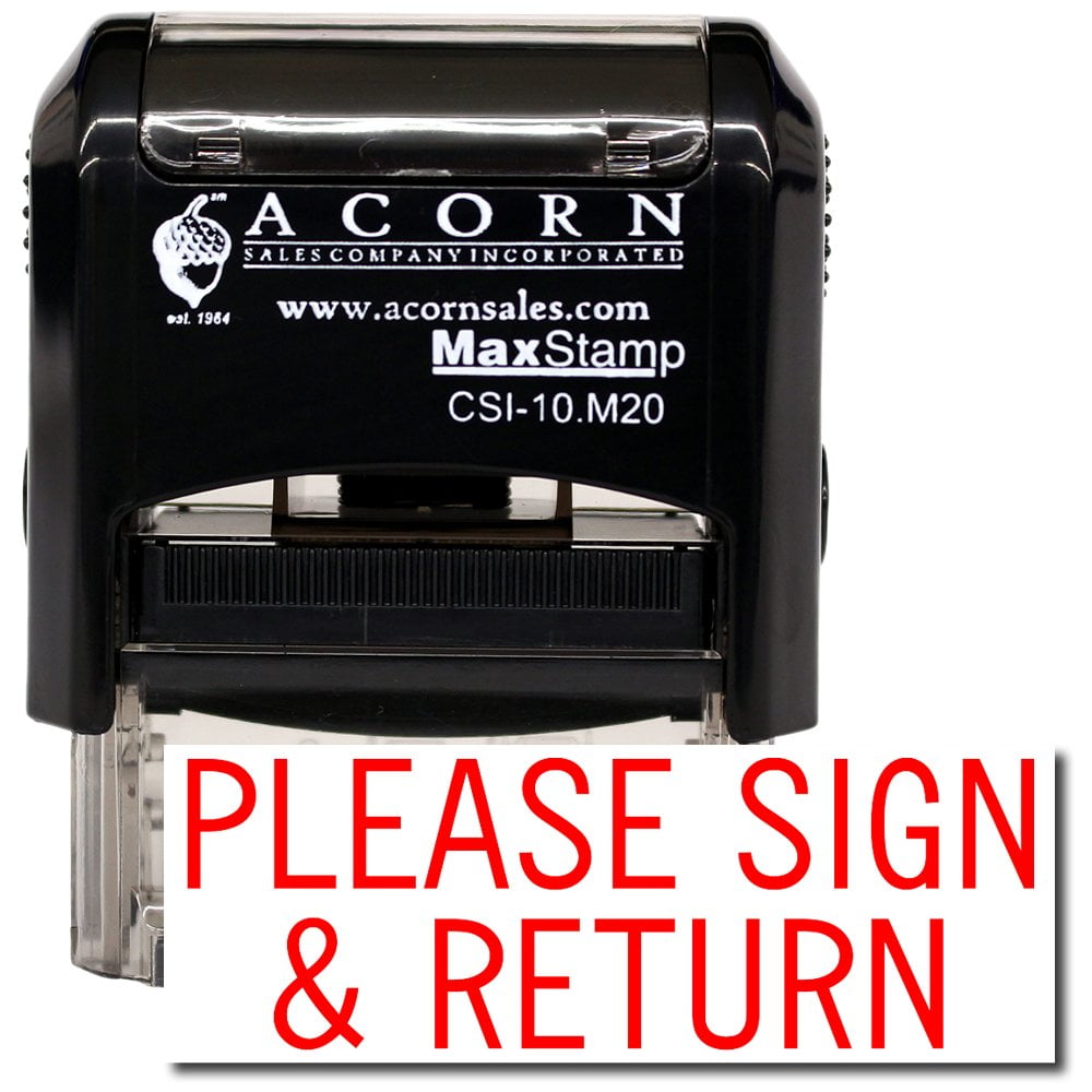 Self-Inking Please Sign & Return Stamp with Mint Green Ink - Walmart.com